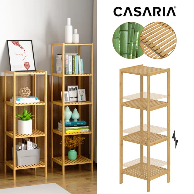 ÉTAGÈRE EN BAMBOU Meuble de rangement 10 kg max. par niveau Maison ...