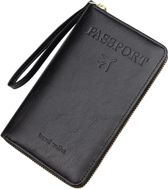 PASSPORT HOLDER TRAVEL Wallet - RFID Blocking Passport Holder Card ...