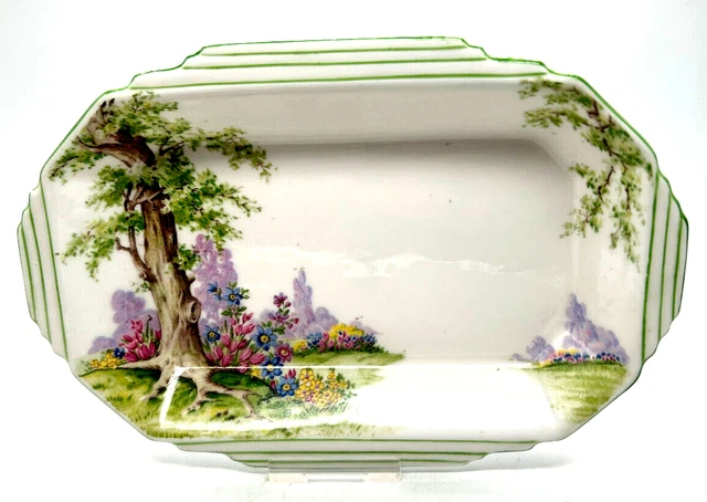 VINTAGE (1927-1935) ROYAL Albert Greenwood Tree Crown China dish with ...