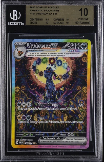2025 PRISMATIC EVOLUTIONS #161 Umbreon Ex Bgs 10 £17,676.48 - PicClick UK