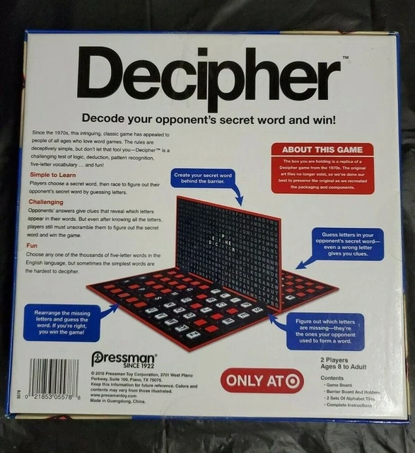 PRESSMAN DECIPHER GAME Decode Your Opponents Secret Word Fun word game ...