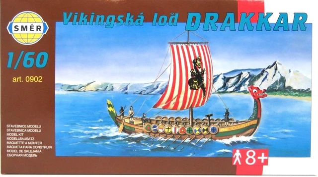 SMER 0902, WIKINGERSCHIFF DRAKKAR,Langboot der Nordmänner, Bausatz 1:60 ...