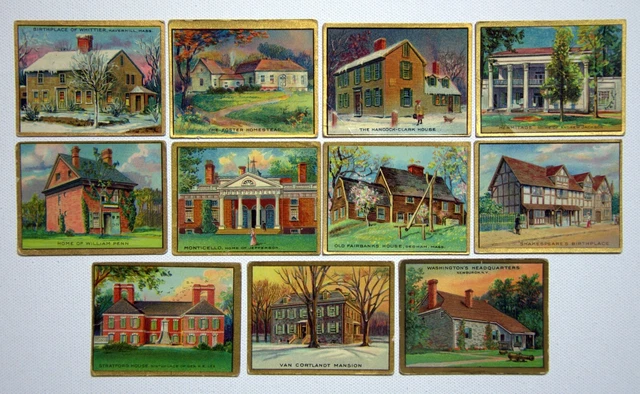 LOT OF 11 HISTORIC HOMES SERIES Cards (T69), 1911 American Tobacco Co. (ATC) $10.50 - PicClick CA
