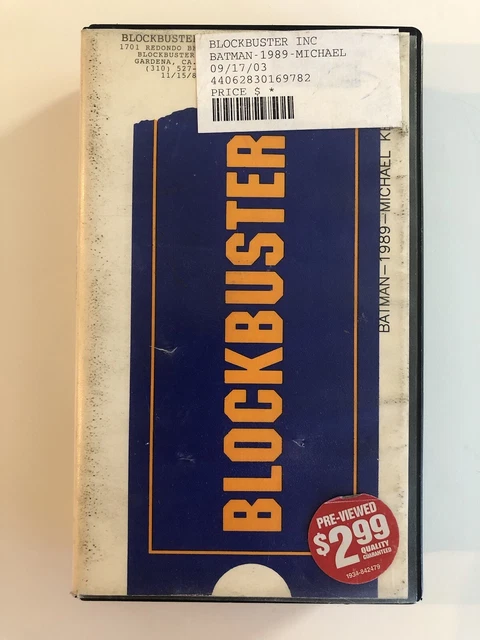 BLOCKBUSTER BATMAN 1989 Michael Keaton 80s - VHS Video RENTAL RARE HTF ...