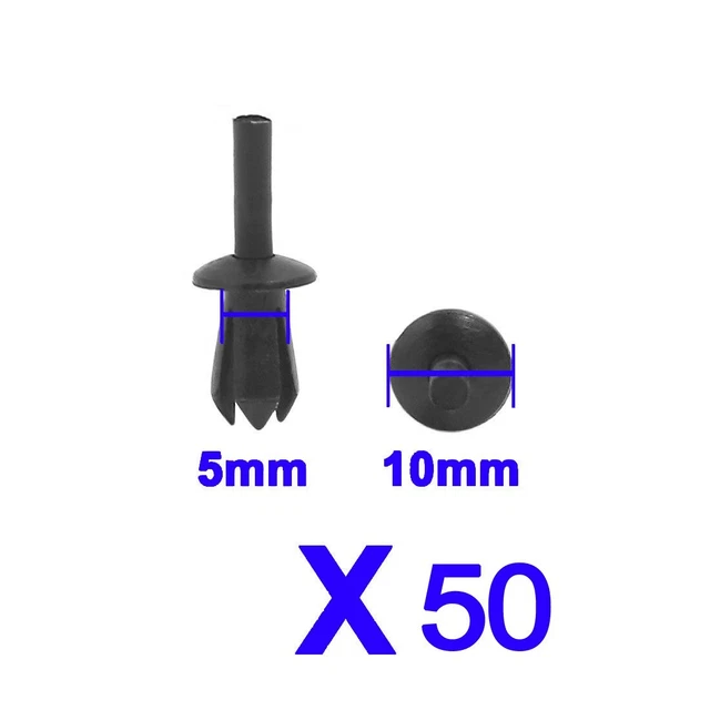 CLIPS HOLDER HOLE Edge, Plastic Mounting Panel Plug 5mm Car Studs ...