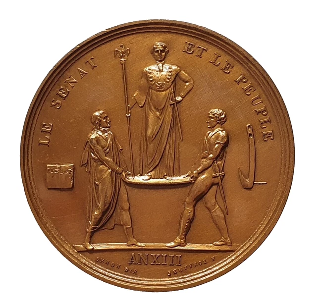 FRANCE RESTRIKE BRONZE Medal CORONATION OF EMPEROR NAPOLEON, BY DENON ...