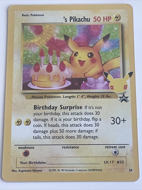 POKEMON TCG CELEBRATIONS 24 _____'s Pikachu (Birthday Pikachu) Card EUR ...