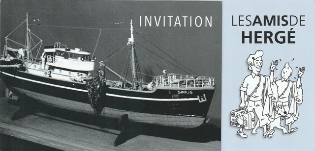 CARTE INVITATION AG 2024 Les Amis de Hergé Tintin Kuifje Milou bateau ...