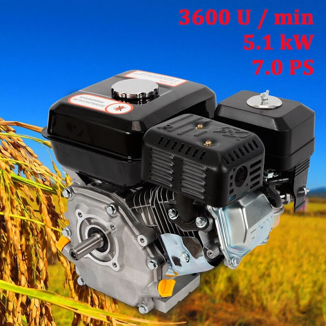 7 PS 4-TAKT Gas Motor Horizontale Benzinmotor Einzelzylinder ...