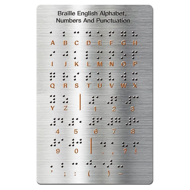 BRAILLE ALPHABET BOARD,RAISED Dots, Numbers & Punctuation Braille ...