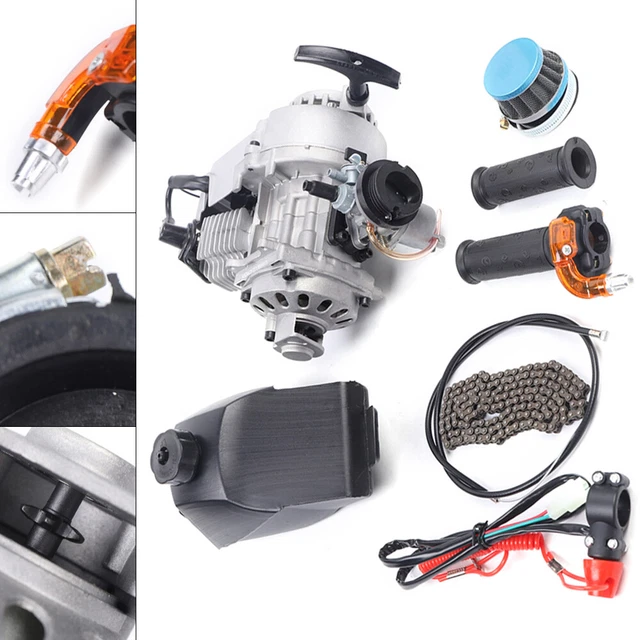 2 STROKE PULL Start Engine Motor Kit 49cc for Mini Pocket Dirt Bike ...
