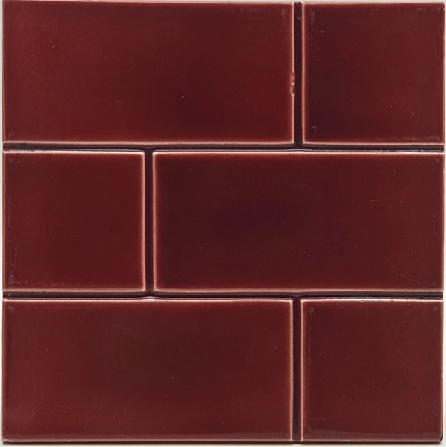ANTIQUE FIREPLACE MAJOLICA Tile Red Brick Effect By Henry Richards ...