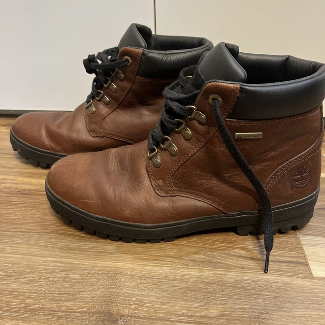 TIMBERLAND MEN HIKING Work Boots sz 11 Brown Leather Waterproof ...