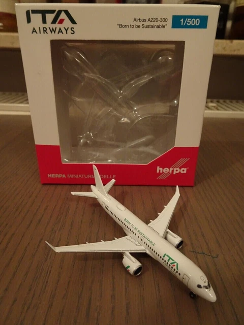 HERPA ITA AIRWAYS Airbus A220-300 Born to be Sustainable EI-HHJ 1:500 ...