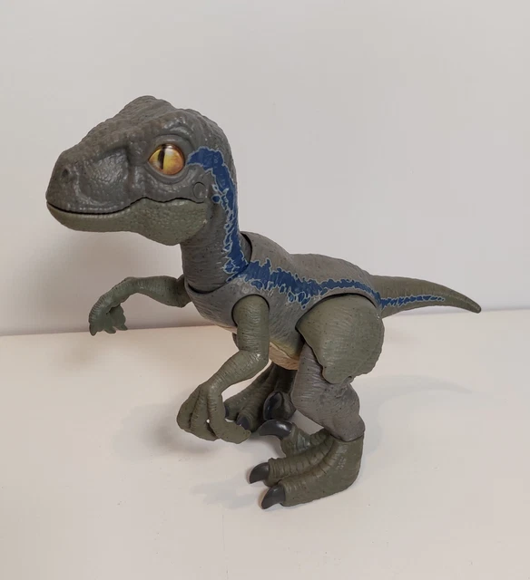 JURASSIC WORLD DINO Rivals Primal Pal Blue Velociraptor Dinosaur Figure ...