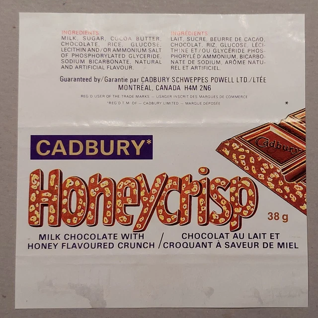 CADBURY'S VINTAGE CHOCOLATE Wrapper - HONEYCRISP - No barcode £14.50 ...