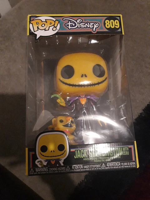 FUNKO POP JACK Skellington 809 with Zero Blacklight Box Damage see ...