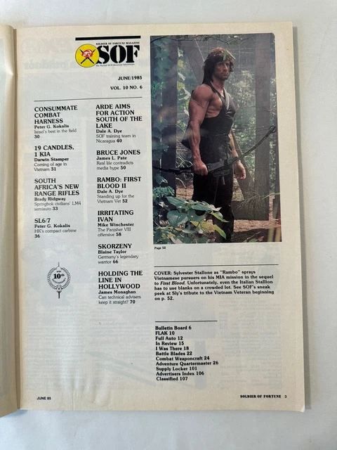 SOLDIER OF FORTUNE Mag Raro RAMBO (Sylvester Stalone) Edizione Giugno ...