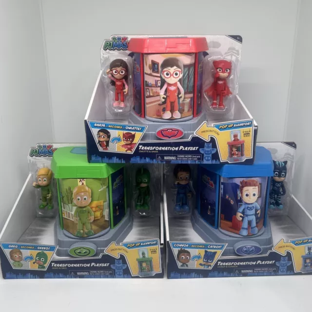 PJ MASKS TRANSFORMING Figures, Owlette, by Just Play Three Set New Case ...
