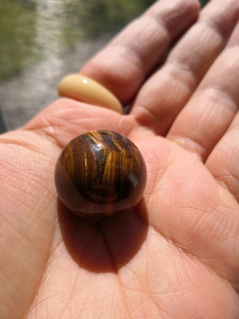 COLLECTION LEVEL Natural ore stone tiger eyes lucky BALL Healing /Feng ...