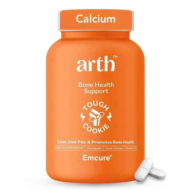 EMCURE ARTH CALCIUM & Vitamin D3 Supports Strong Bones, Muscles ...