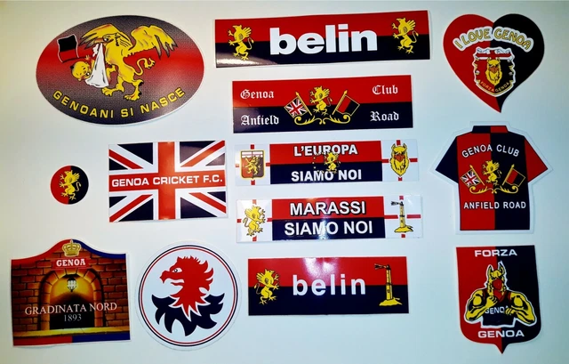 ADESIVI GENOA ULTRAS gradinata nord stickers calcio rari lotto Genova ...