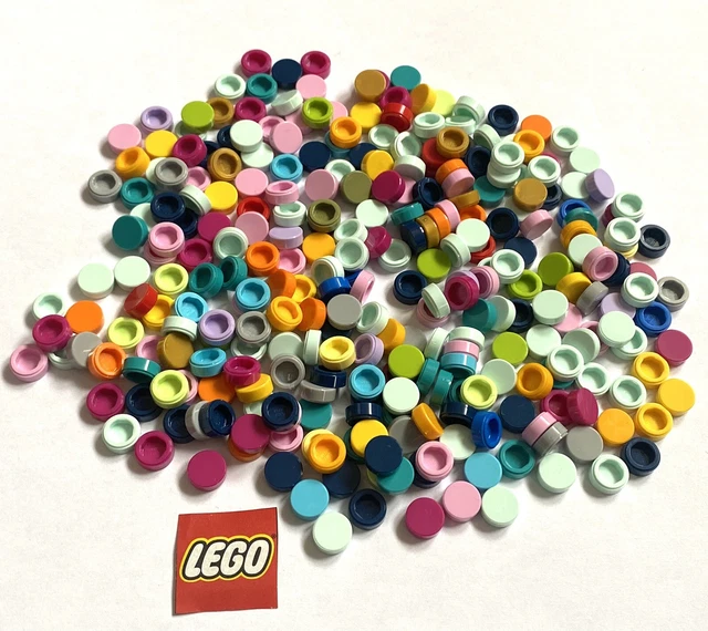 LEGO TILE, ROUND, 1 x 1, Mixed Colours, Dots, No. 35381 98138 / 100 ...
