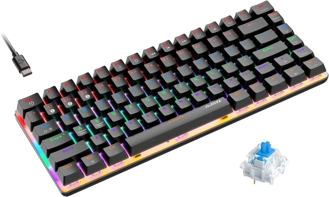80% PERCENT GAMING Mechanical Keyboard Rainbow Backlit Rechargeable for ...