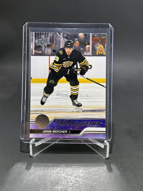 2023-24 UPPER DECK Series 2 John Beecher #472 Young Guns Boston Bruins ...