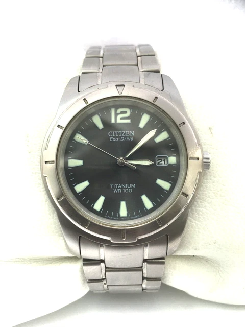 CITIZEN MEN'S TITANIUM Bracelet Calendar 100 MT Model No E111-K003601 ...