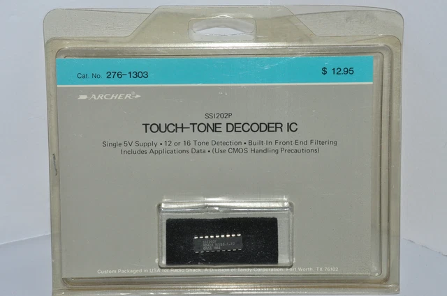 VINTAGE ELECTRONIC ARCHER Touch tone decoder IC #276-1303 lot 3 NOS £18 ...