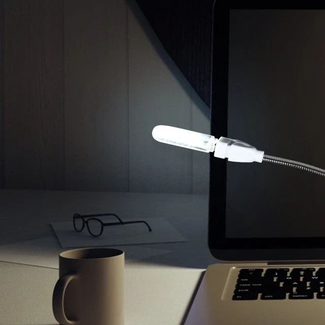USB LED LAMP Gooseneck Desk Night Light for Computer Table Flexible £6. ...