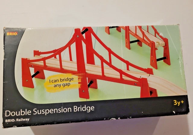 BRIO RAILWAY DOUBLE Suspension Bridge & extra wooden tracks $12.50 ...