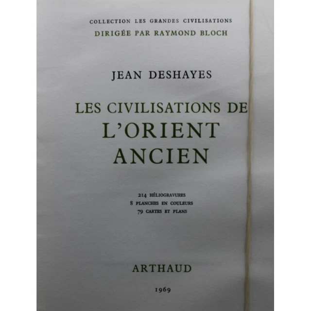 LES CIVILISATIONS DE L'Orient Ancien DESHAYES Jean Arthaud EUR 7,48 - PicClick FR