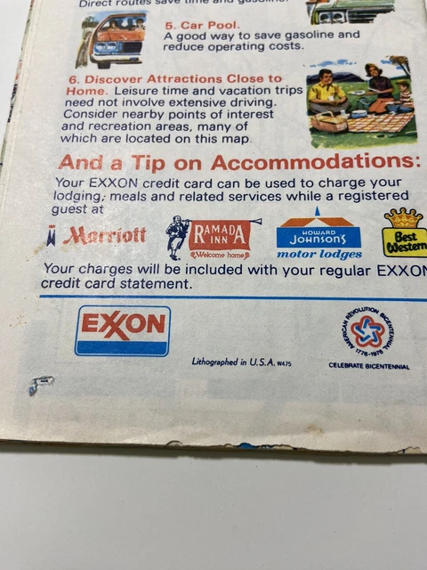 EXXON OIL VINTAGE Gas Station Highway Map Western United States $13.90 ...