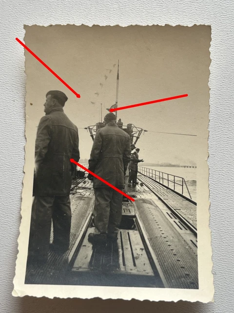 FOTO KRIEGSMARINE, U-BOOT auf Feindfahrt, U160 (?), Wimpel, TOP EUR 3 ...