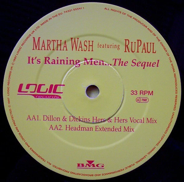 MARTHA WASH FEATURING RuPaul - It's Raining Men... The Sequel (12") EUR ...