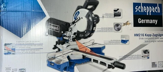 SCHEPPACH HM216 KAPP Gehrungssäge Zugsäge Laser 216mm für Holz Blau ...