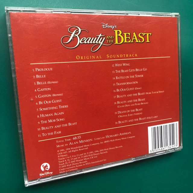 ALAN MENKEN BEAUTY & THE BEAST Disney Soundtrack CD Celine Dion ...