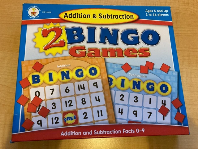 CARSON-DELLOSA ADDITION AND Subtraction 2 Bingo Games Age 5 and Up £11. ...