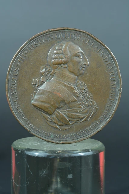 ANCIENNE MÉDAILLE 18 ème Bronze Jerónimo Antonio Gil Espagne Mexique ...