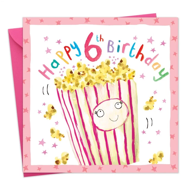 6TH BIRTHDAY CARD Girl - 6 Year Old Birthday Card Girl Age 6 Girls ...