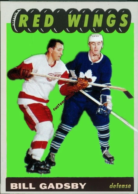 CARTE DE HOCKEY sur mesure style Topps 1965-66 Detroit Red Wings Bill ...
