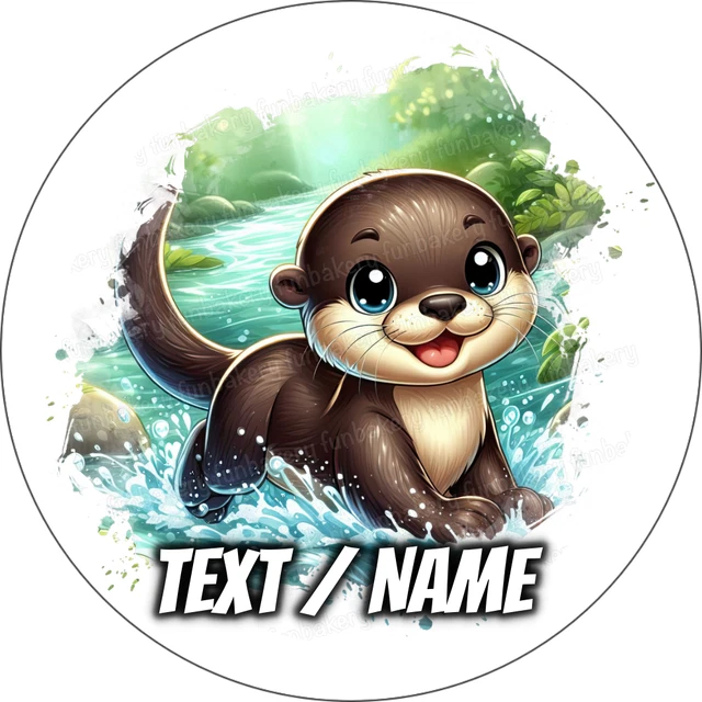 SEA OTTER WEASEL Cake Topper Party Deco Edible Birthday Custom ...