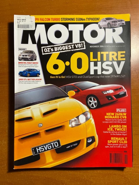 MOTOR MAGAZINE - November 2004 - HSV GTO & Clubsport - BMW M5 - WRX STi ...