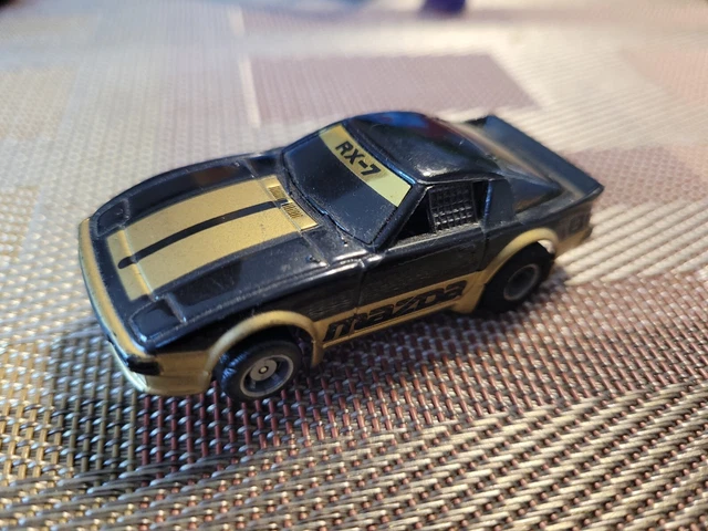 VINTAGE TYCO BLACK and Gold MAZDA RX7 Black & Gold HO Scale Slot Car ...