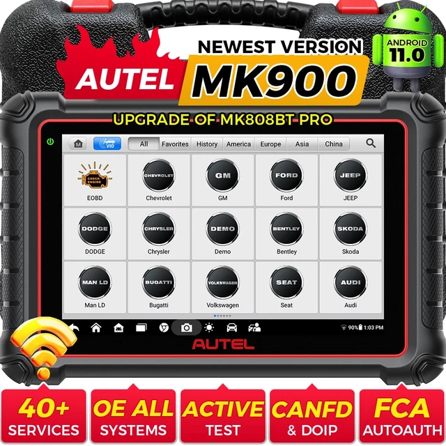 2025 AUTEL MAXICOM MK900 PRO Strumento Diagnostica OBD Tutti Sistemi ...