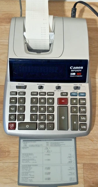CANON MP25DV CALCOLATRICE 12 cifre con stampa a 2 colori, orologio e ...