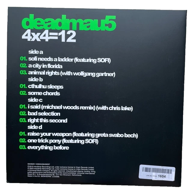 DEADMAU5 - 4X4=12 - 2 x LP vinyle vert réédition EUR 25,83 - PicClick FR