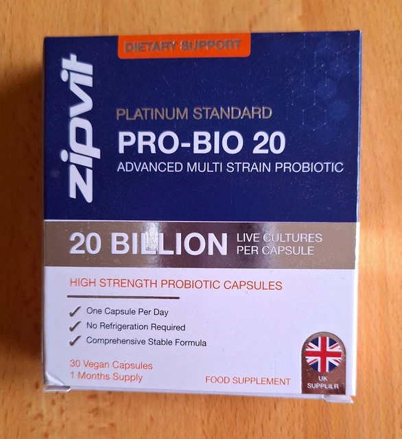 ZIPVIT PRO BIO Capsules 20 Billion Live Cultures - 30 Capsules - BBE 11 ...